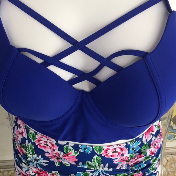 Swim | Plus Size Floral Bustier Bikini Set | Poshmark